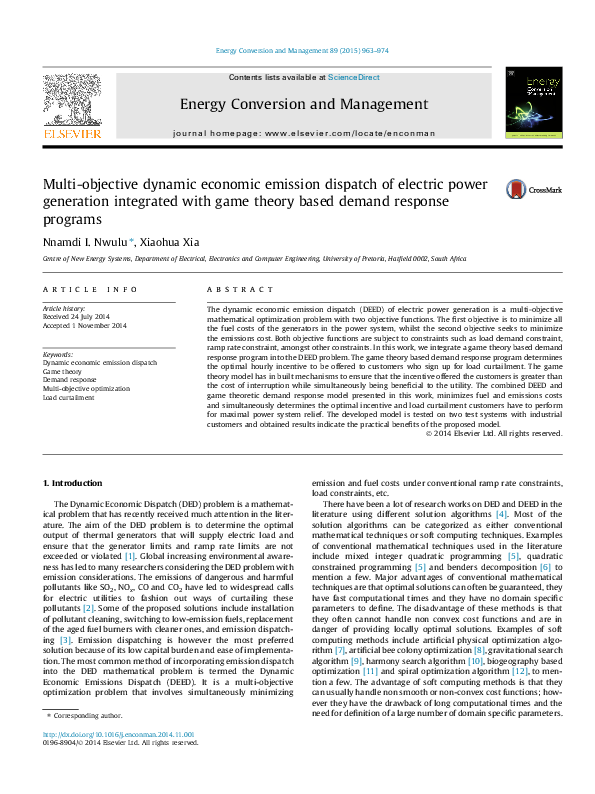 Multi Objective Dynamic Economic Emission Dispatch Of Electric Power Generation Integrated With 