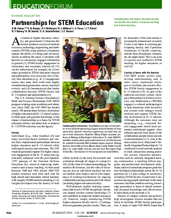 (PDF) Partnerships for STEM Education
