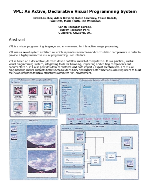 (PDF) VPL: an active, declarative visual programming system