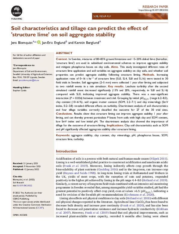 (PDF) Soil characteristics and tillage can predict the effect of ...
