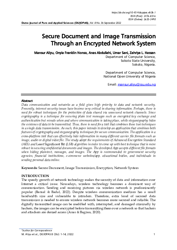 (PDF) Secure document and image transmission through an encrypted ...