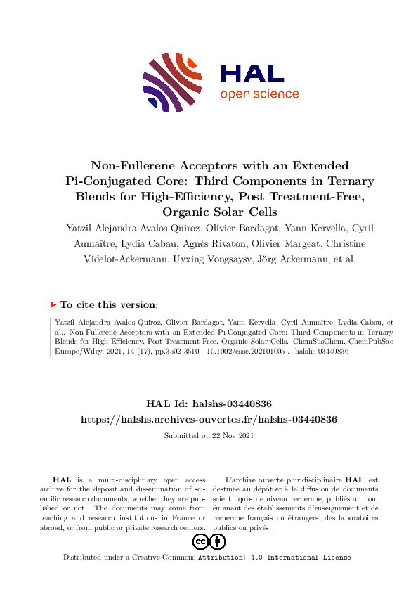 (PDF) Cover Feature: Non‐Fullerene Acceptors with an Extended π ...