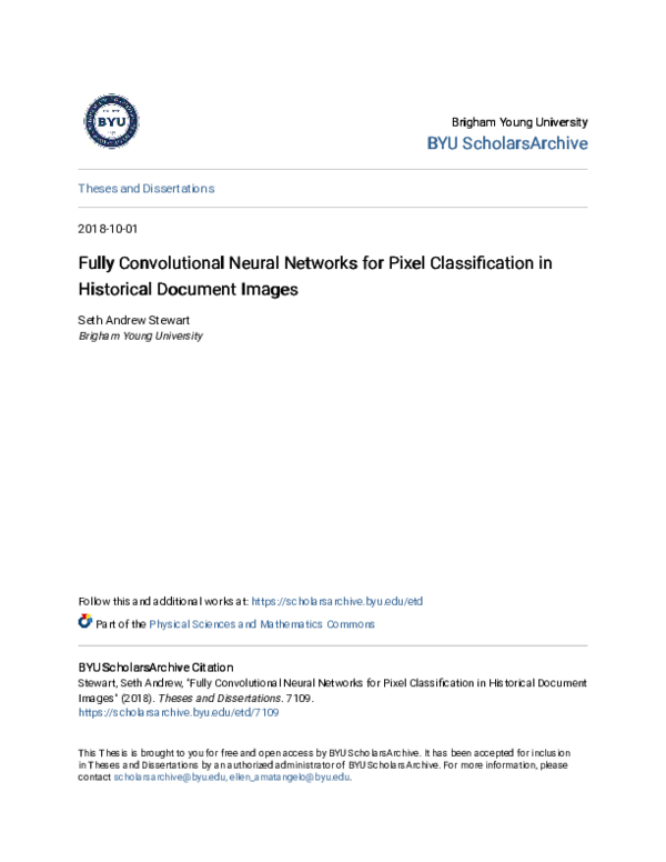 (PDF) Fully Convolutional Neural Networks for Pixel Classification in Historical Document Images