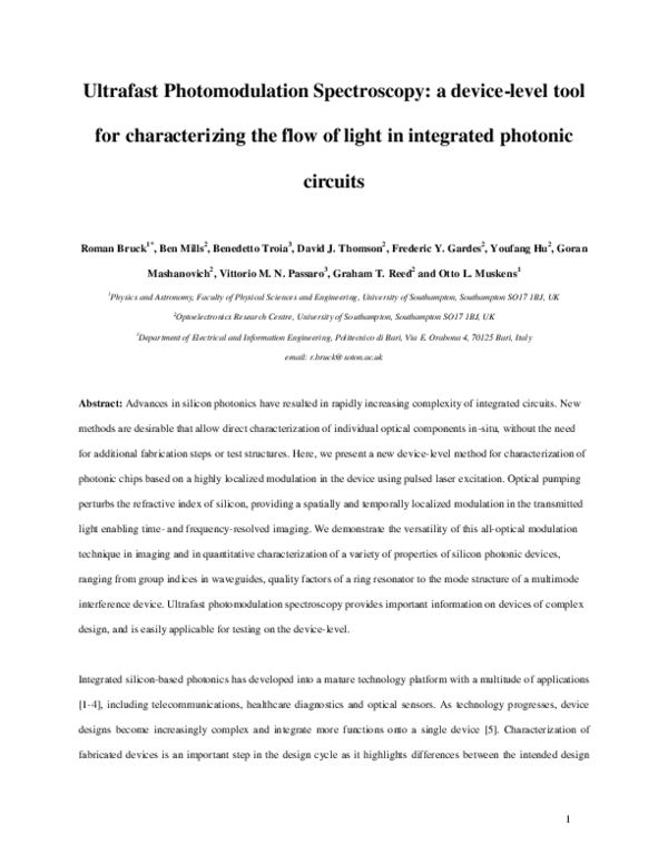 (PDF) Device-level characterization of the flow of light in integrated ...