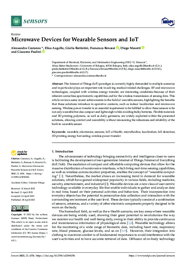 (PDF) Microwave Devices for Wearable Sensors and IoT