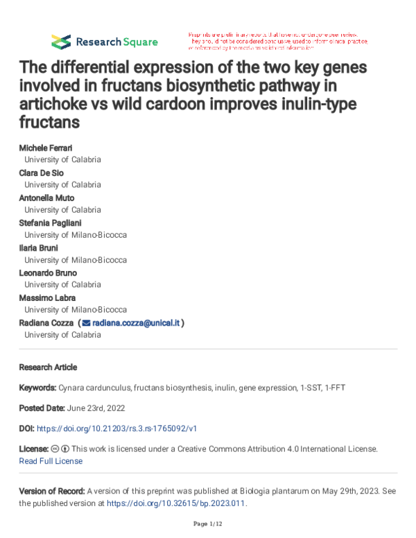 (PDF) The differential expression of the two key genes involved in ...