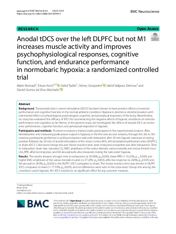 (PDF) Anodal tDCS over the left DLPFC but not M1 increases muscle ... (PDF) Anodal tDCS over the left DLPFC but not M1 increases muscle ...