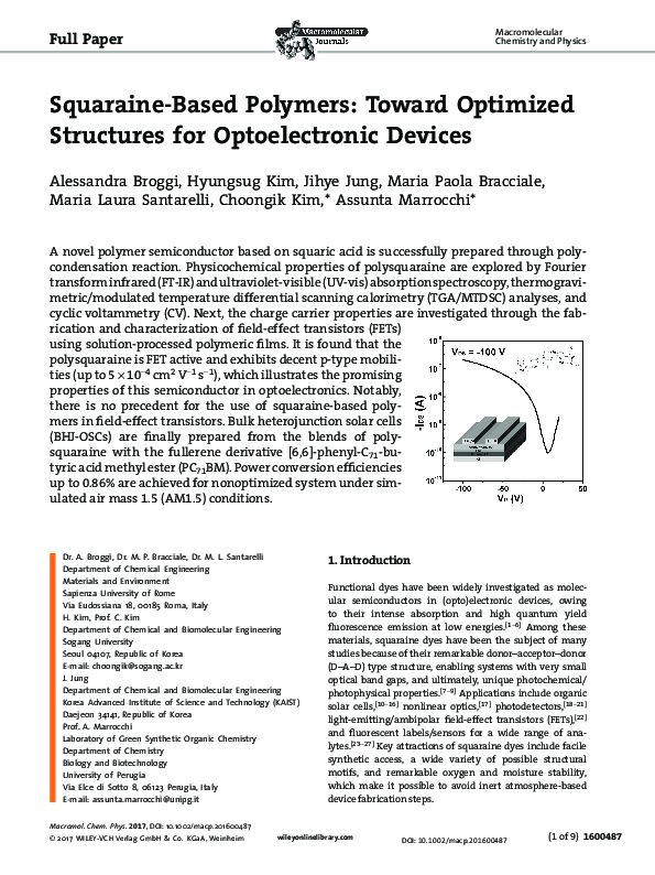 (PDF) Squaraine-Based Polymers: Toward Optimized Structures for ...