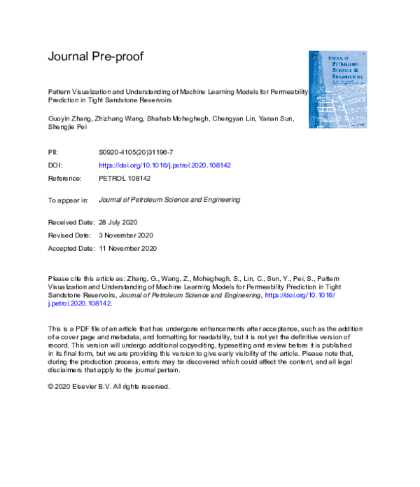 Pdf Pattern Visualization And Understanding Of Machine Learning Models For Permeability