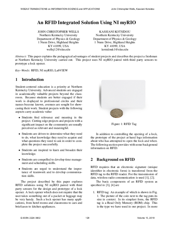 (PDF) An RFID Integrated Solution Using NI myRIO