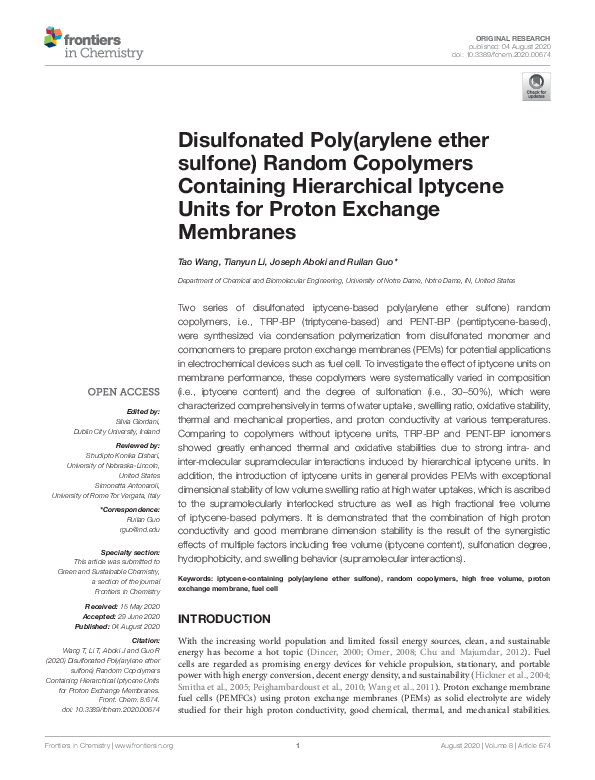 (PDF) Disulfonated Poly(arylene ether sulfone) Random Copolymer Blends ...