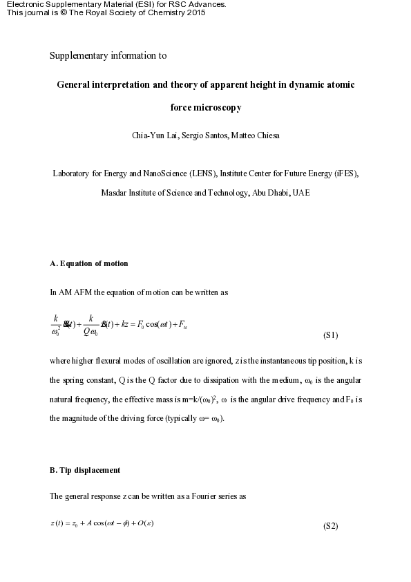 (PDF) General interpretation and theory of apparent height in dynamic ...