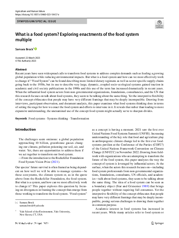 (PDF) What is a food system? Exploring enactments of the food system ...