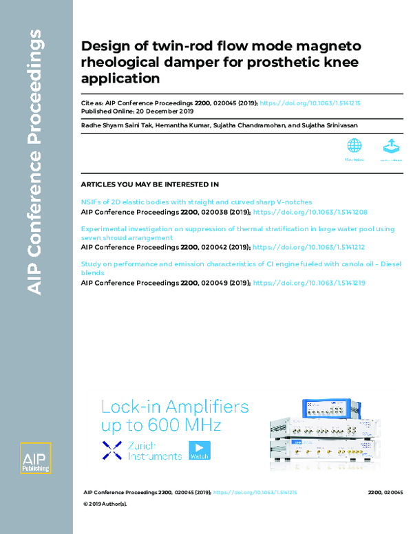 (PDF) Design of twin-rod flow mode magneto rheological damper for ...