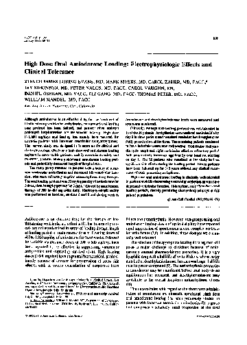 (PDF) High dose oral amiodarone loading: Electrophysiologic effects and ...