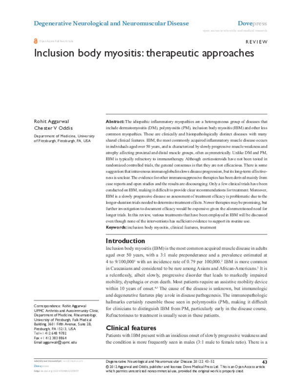 (PDF) Inclusion body myositis: therapeutic approaches