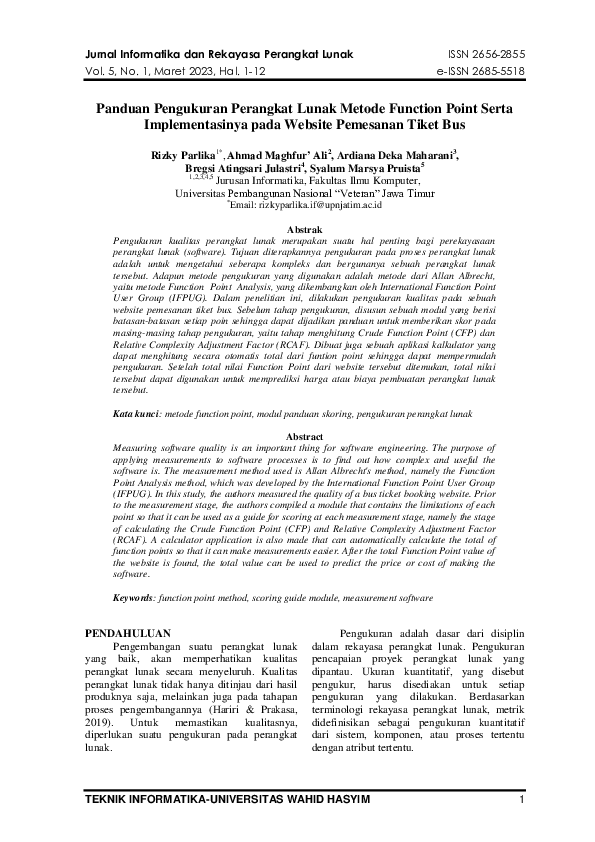 (PDF) Panduan Pengukuran Perangkat Lunak Metode Function Point Serta Implementasinya pada ...