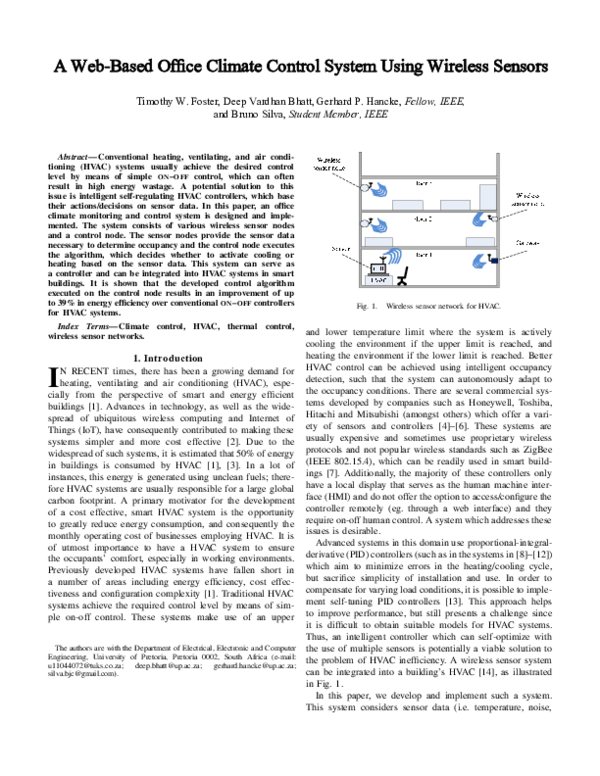 (PDF) A Web-Based Office Climate Control System Using Wireless Sensors