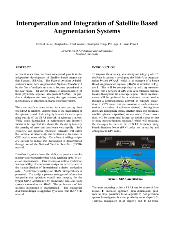 (PDF) Interoperation and Integration of Satellite Based Augmentation Systems