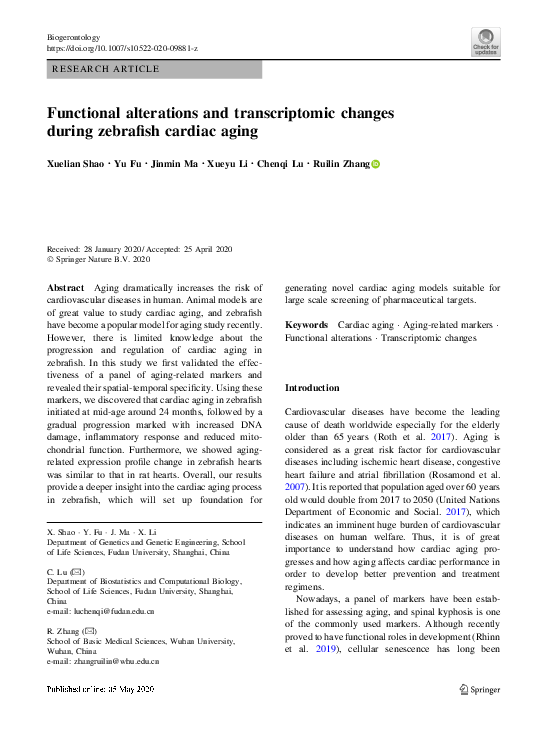 (PDF) Functional alterations and transcriptomic changes during ...