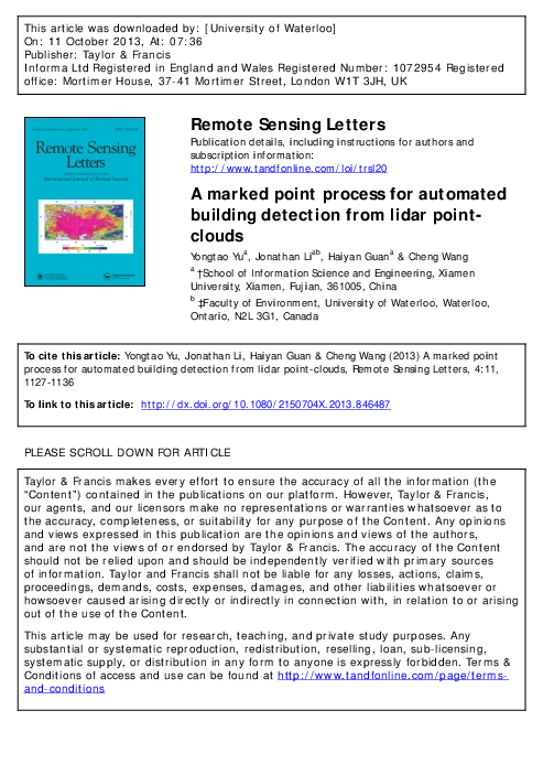 (PDF) A marked point process for automated building detection from lidar point-clouds