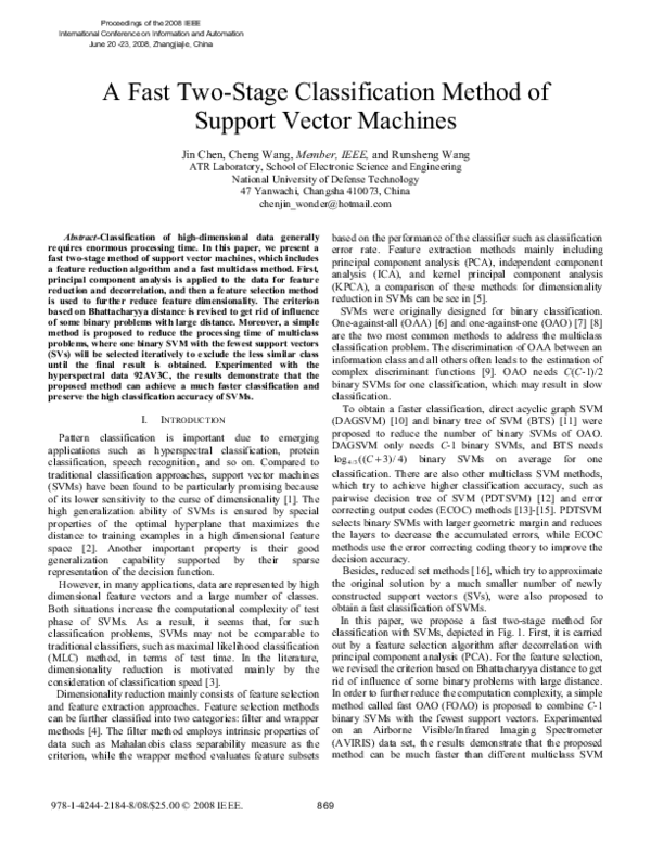 (PDF) A fast two-stage classification method of support vector machines