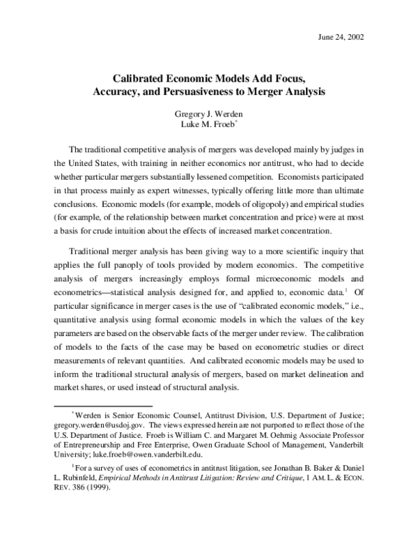 (PDF) Calibrated Economic Models Add Focus, Accuracy, and ...