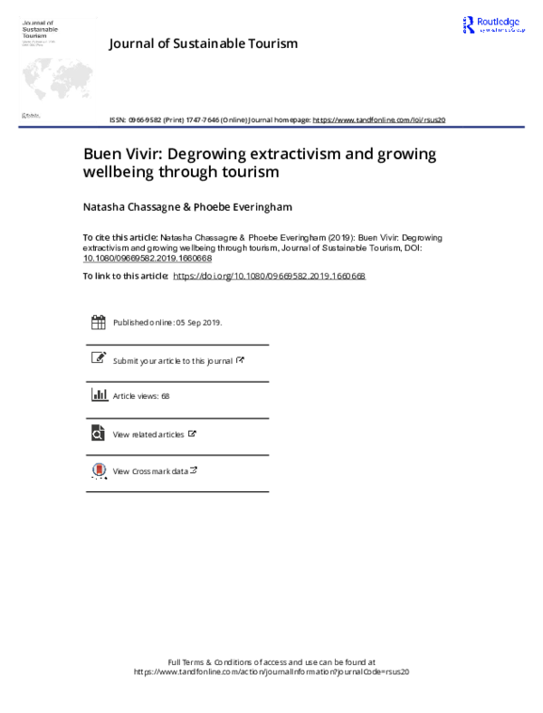 (PDF) Buen Vivir: Degrowing extractivism and growing wellbeing through ...