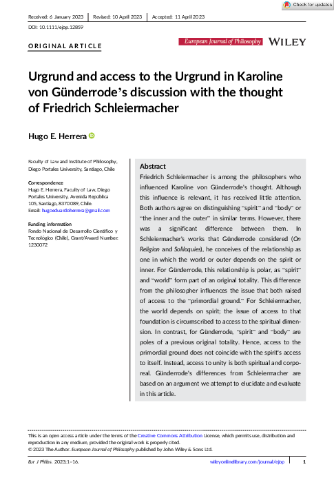 (PDF) Urgrund and access to the Urgrund in Karoline von Günderrode's ...