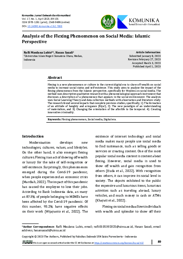 (PDF) Analysis of the Flexing Phenomenon on Social Media from an ...