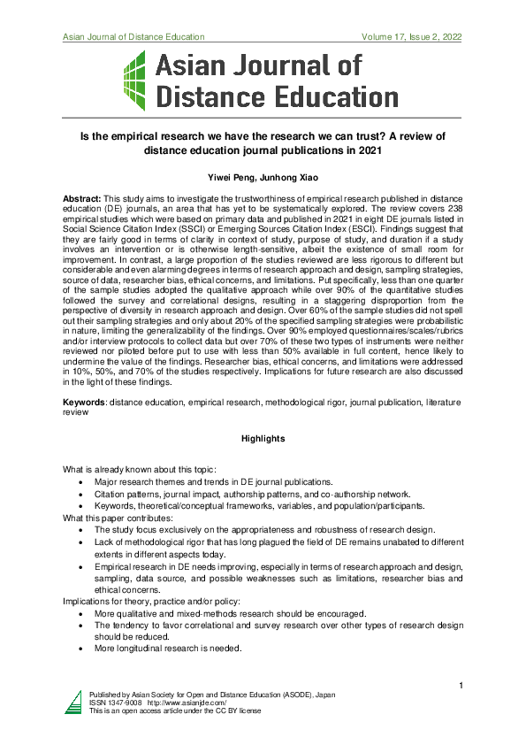 (PDF) Is the empirical research we have the research we can trust? A ...