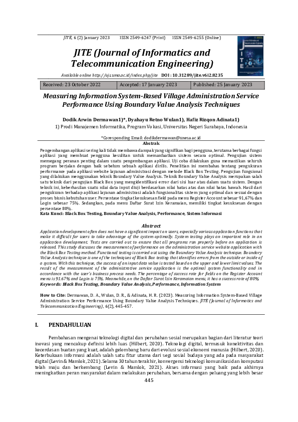 (PDF) Measuring Information System-Based Village Administration Service Performance Using ...