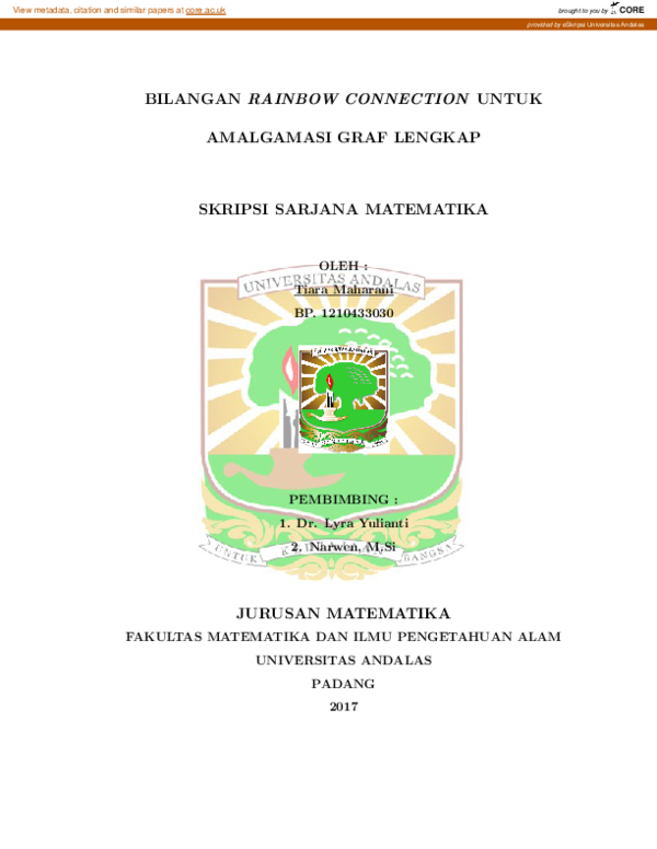 (PDF) Bilangan Rainbow Connection Untuk Amalgamasi Graf Lengkap