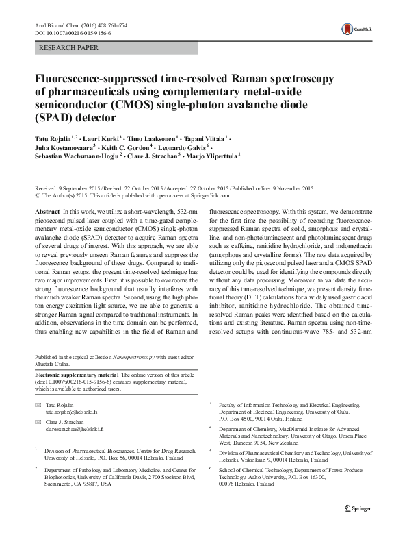 (PDF) Fluorescence-suppressed time-resolved Raman spectroscopy of pharmaceuticals using ...