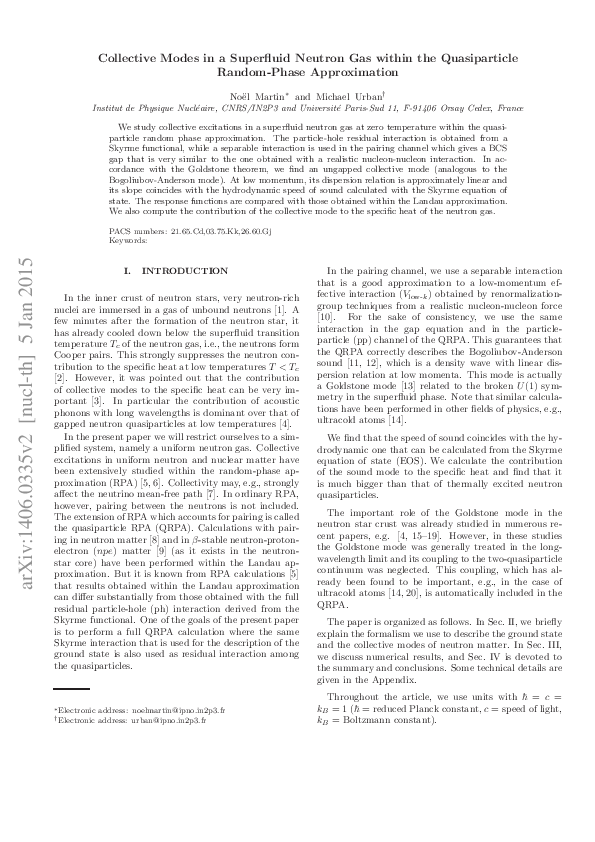 (PDF) Collective Modes in Superfluid Neutron Gas