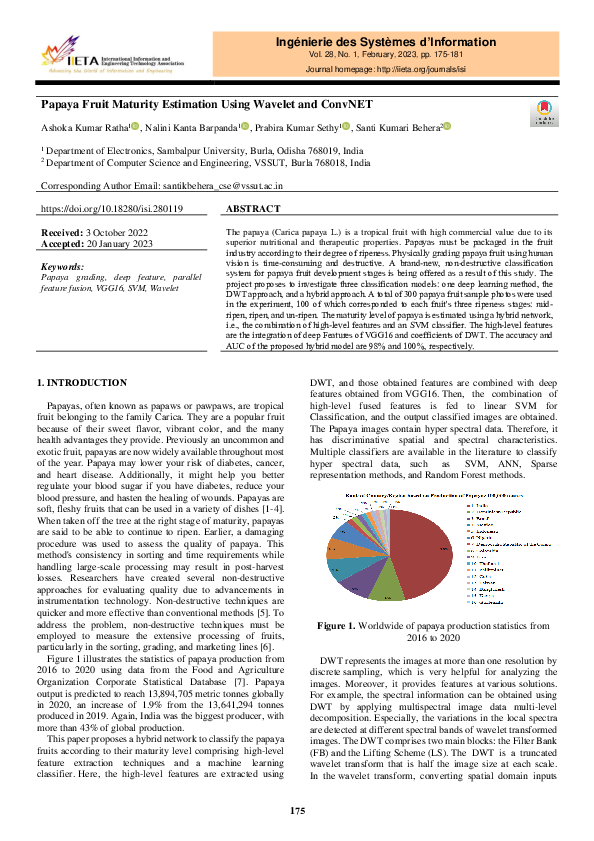 (PDF) Papaya Fruit Maturity Estimation Using Wavelet and ConvNET
