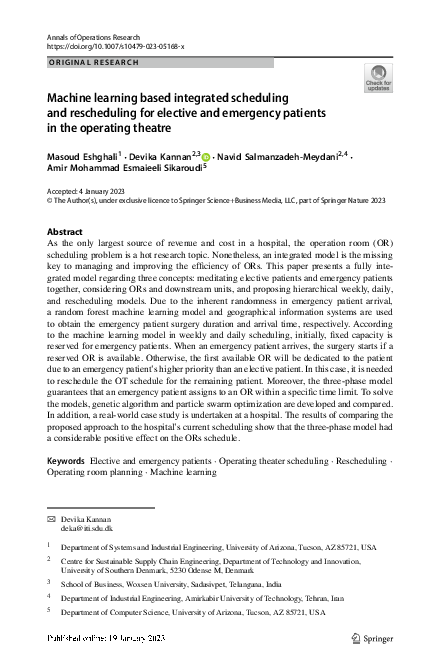 (PDF) Machine learning based integrated scheduling and rescheduling for ...