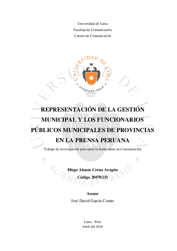 (PDF) Representación de la gestión municipal y los funcionarios ...