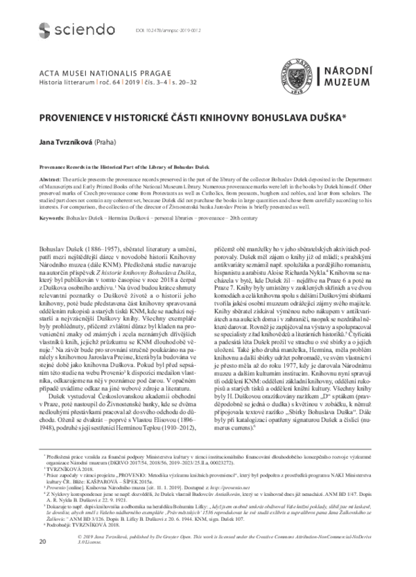 (PDF) Provenance Records in the Historical Part of the Library of ...