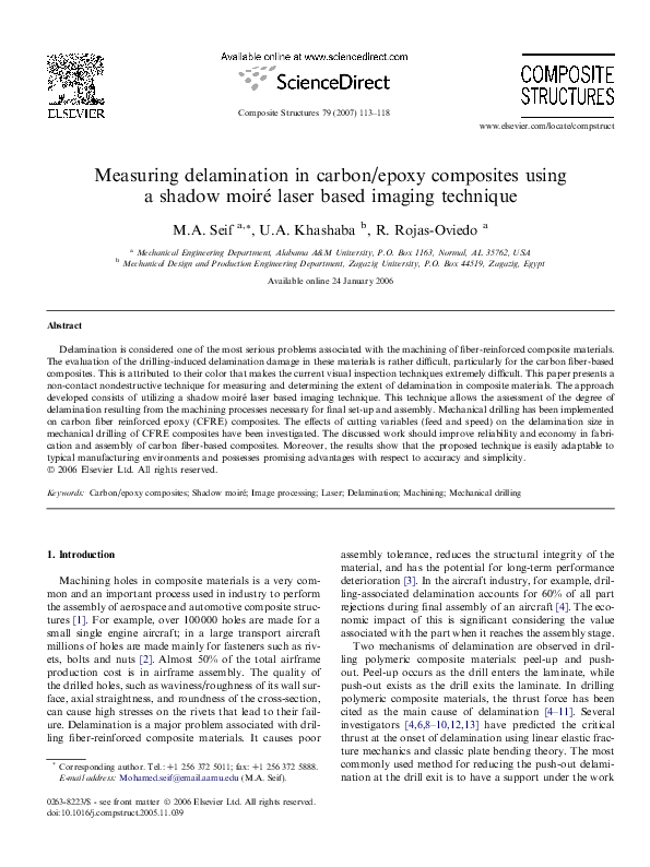 (PDF) Measuring delamination in carbon/epoxy composites using a shadow ...