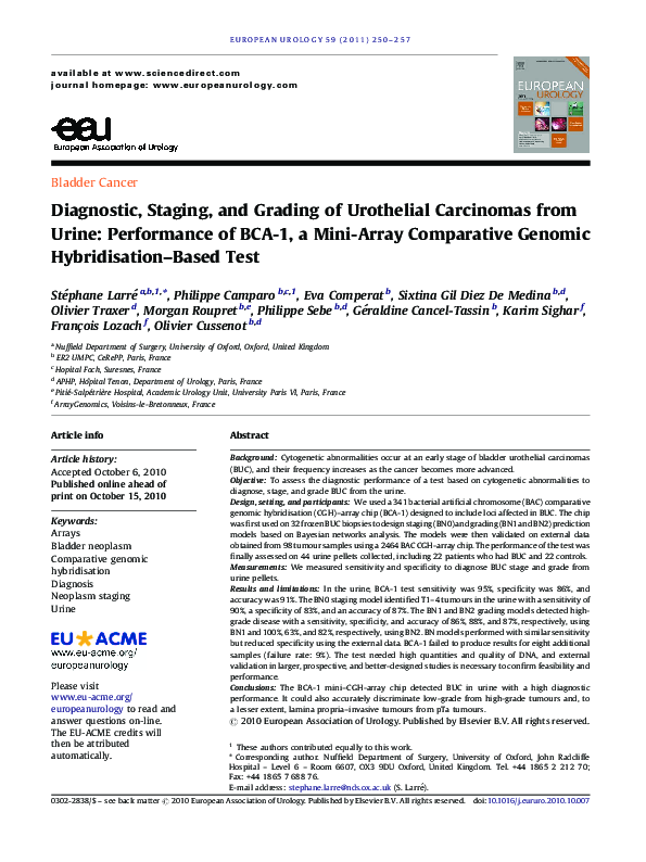 (PDF) Diagnostic, Staging, and Grading of Urothelial Carcinomas from ...