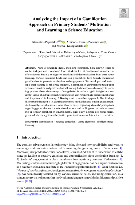 (PDF) Analyzing the Impact of a Gamification Approach on Primary ...