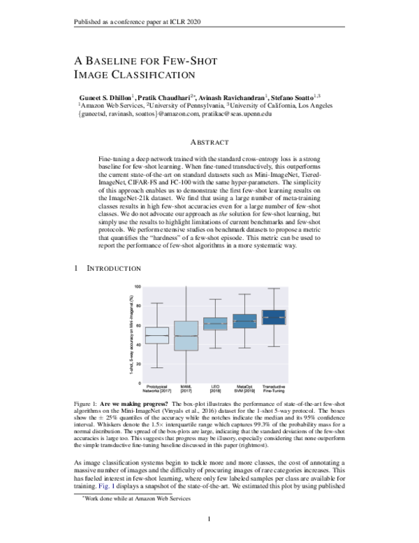 (PDF) A Baseline for Few-Shot Image Classification