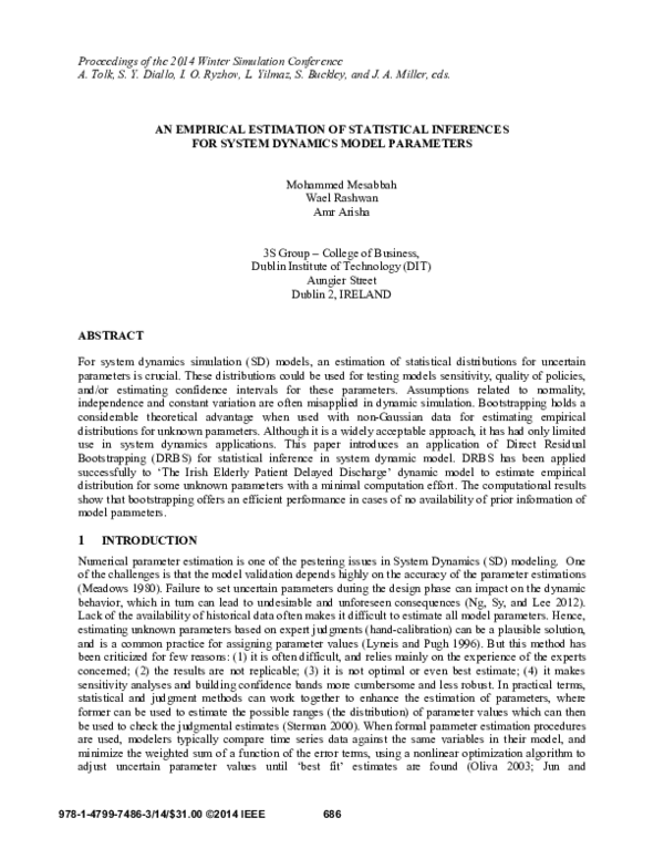 (PDF) An empirical estimation of statistical inferences for system dynamics model parameters