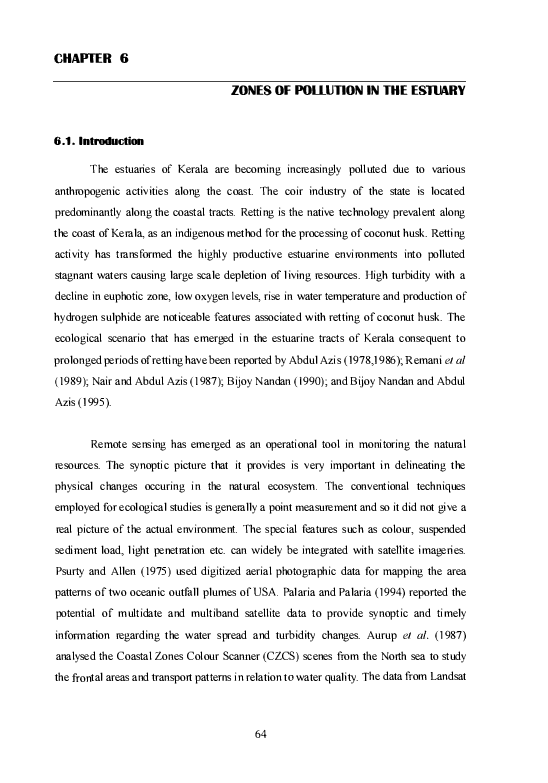 (PDF) Zones of Pollution in the Estuary