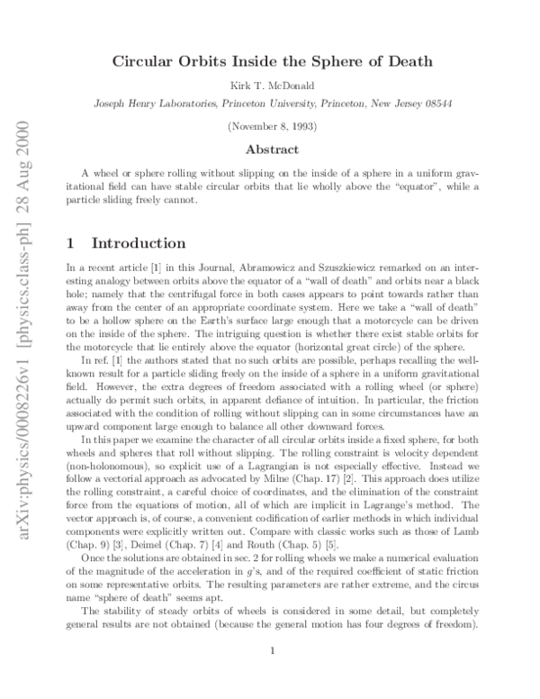 (PDF) Circular orbits inside the sphere of death