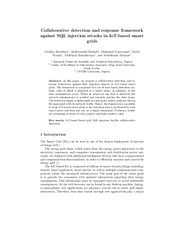 Pdf Collaborative Detection And Response Framework Against Sql