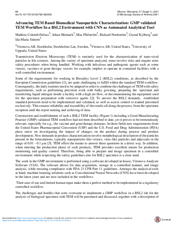 (PDF) Advancing TEM Based Biomedical Nanoparticle Characterization: GMP ...