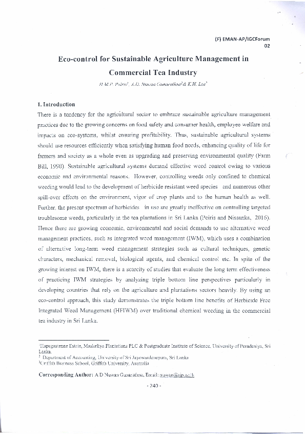 (PDF) Eco-control for Sustainable Agriculture Management in Commercial Tea Industry