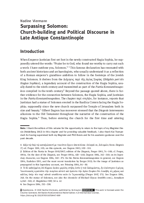 (PDF) Surpassing Solomon: Church-building and Political Discourse in ...
